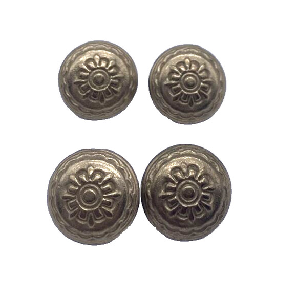 Art | Vintage Buttons Set Lot 4 Gold Bronze Color Metal Shank Buttons ...